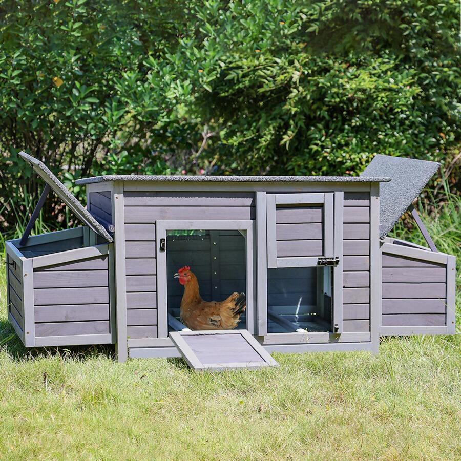 Aivituvin Chicken Coop Wooden Hen House Air69 Two Nesting Box for 2-4 ...