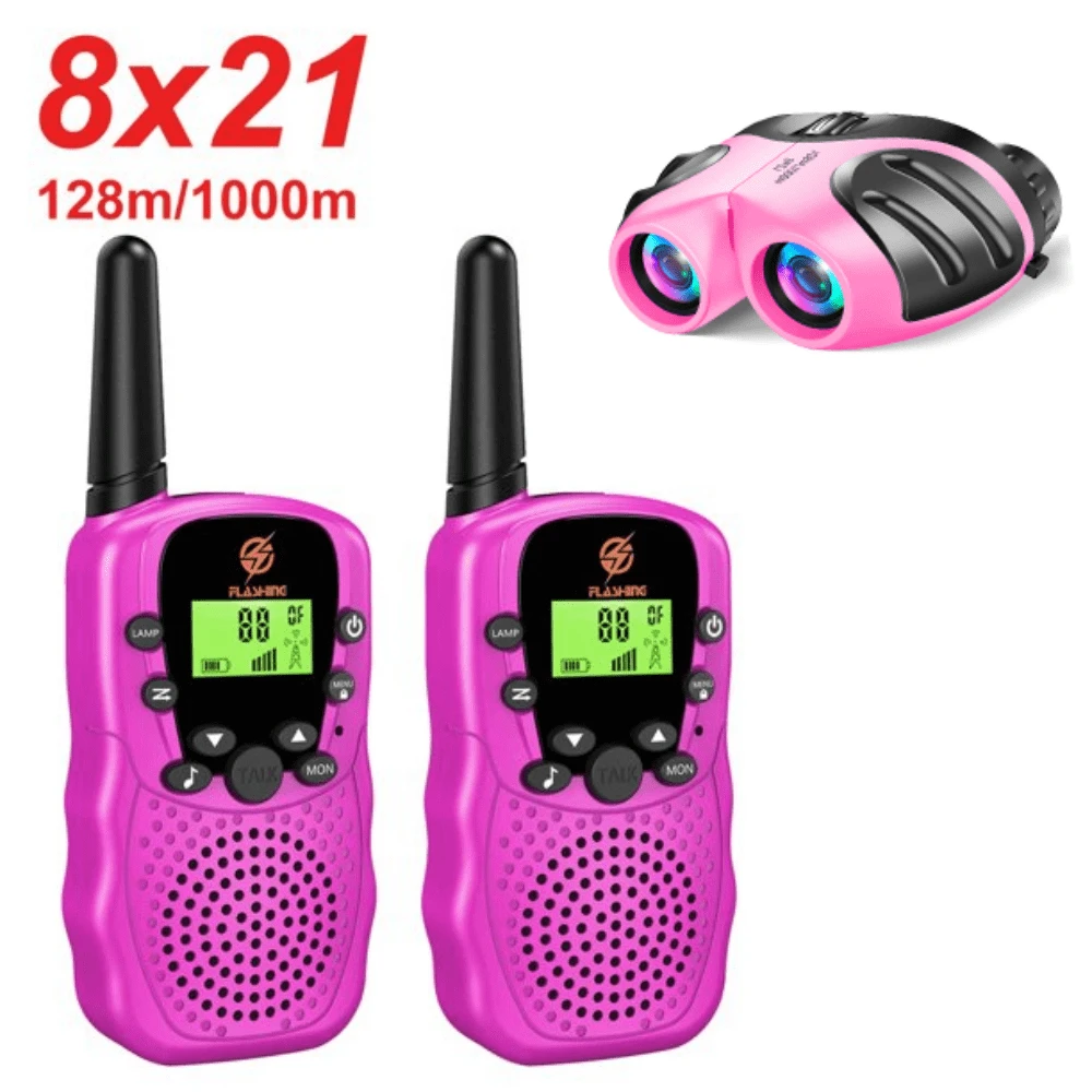 Kid Walkie Talkies and Binoculars Toys, 2 Way Radio 3KM Long Range 22 ...