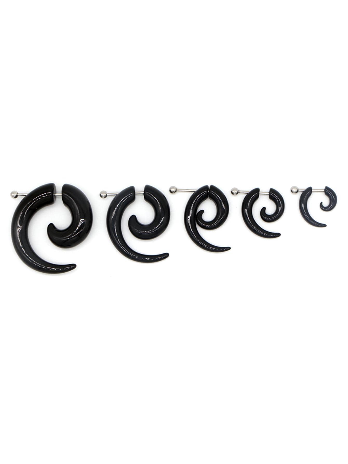 2 Pieces Hot Acrylic Cheater Fake Spiral Ear Taper Stretcher Expanders ...
