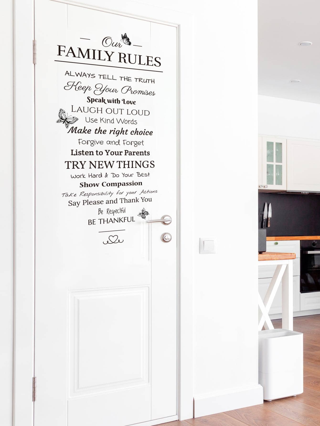 Slogan Graphic Wall Sticker, Black Self Adhesive Wall Art Decal, For ...