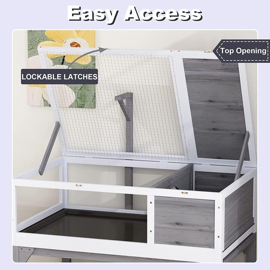 Tortoise House Habitat with Storage, Large Wooden Indoor Outdoor ...