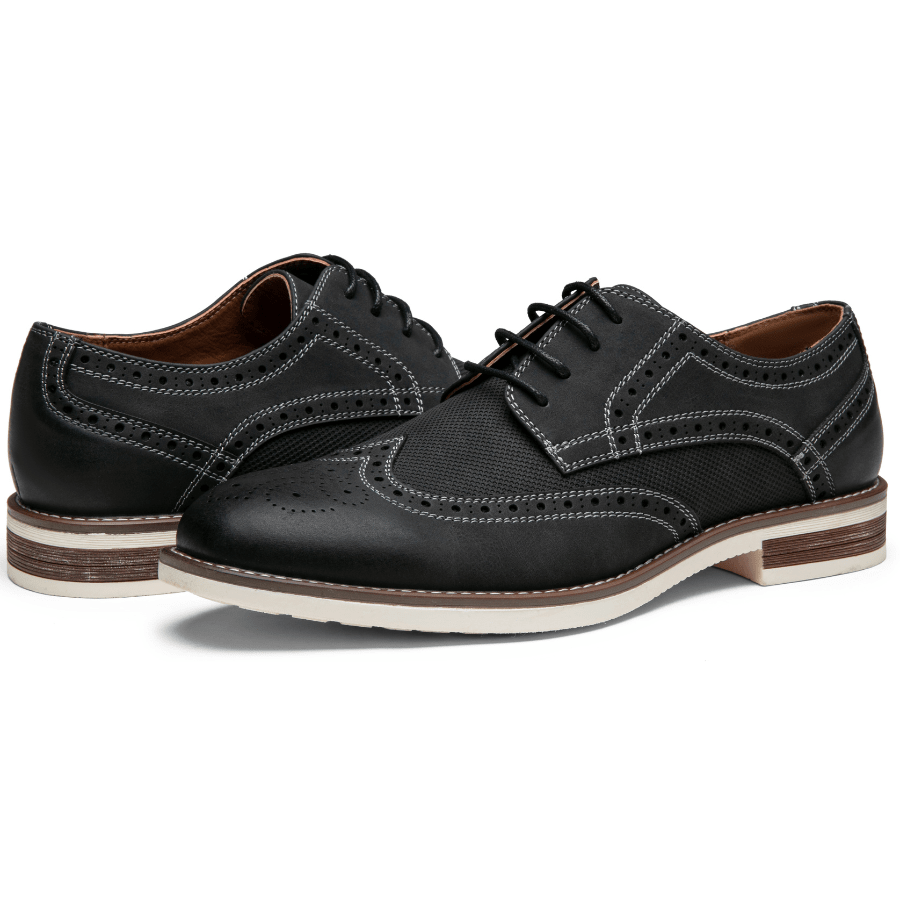 SHOESMALL Mens Dress Shoes Wingtip Brogue Oxford Shoes for Men Business Casual Shoes | SHEIN USA