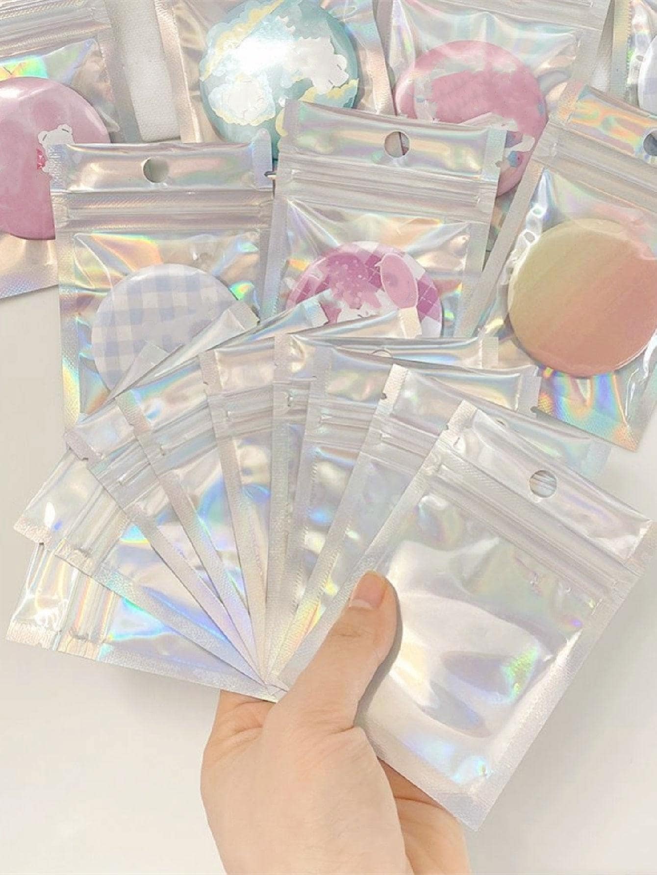 Holographic Self-Adhesive Bag For Jewelry, Cosmetics, Nail Art ...