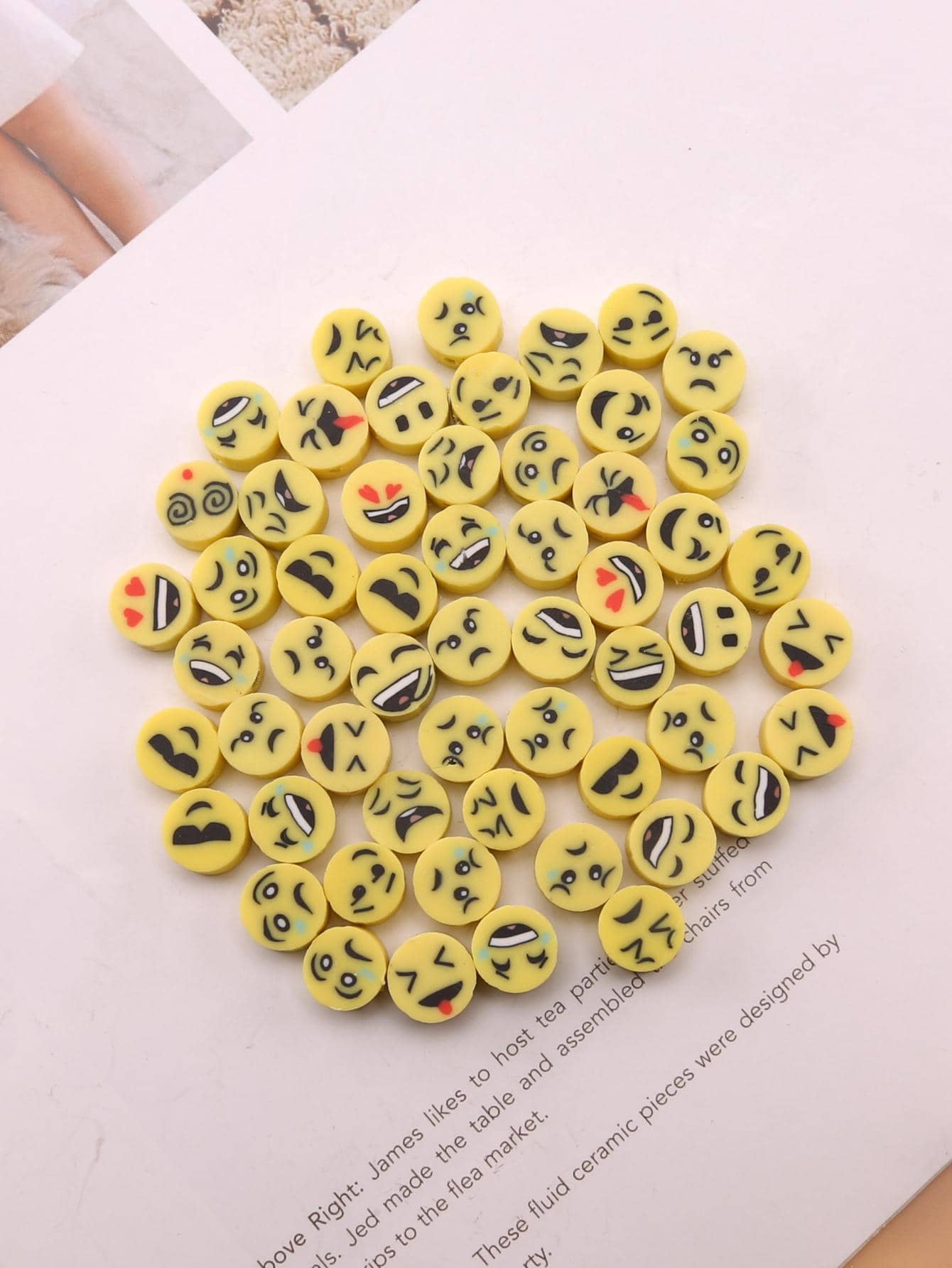 1pack Random Color Emoji Pattern DIY Bead | SHEIN USA