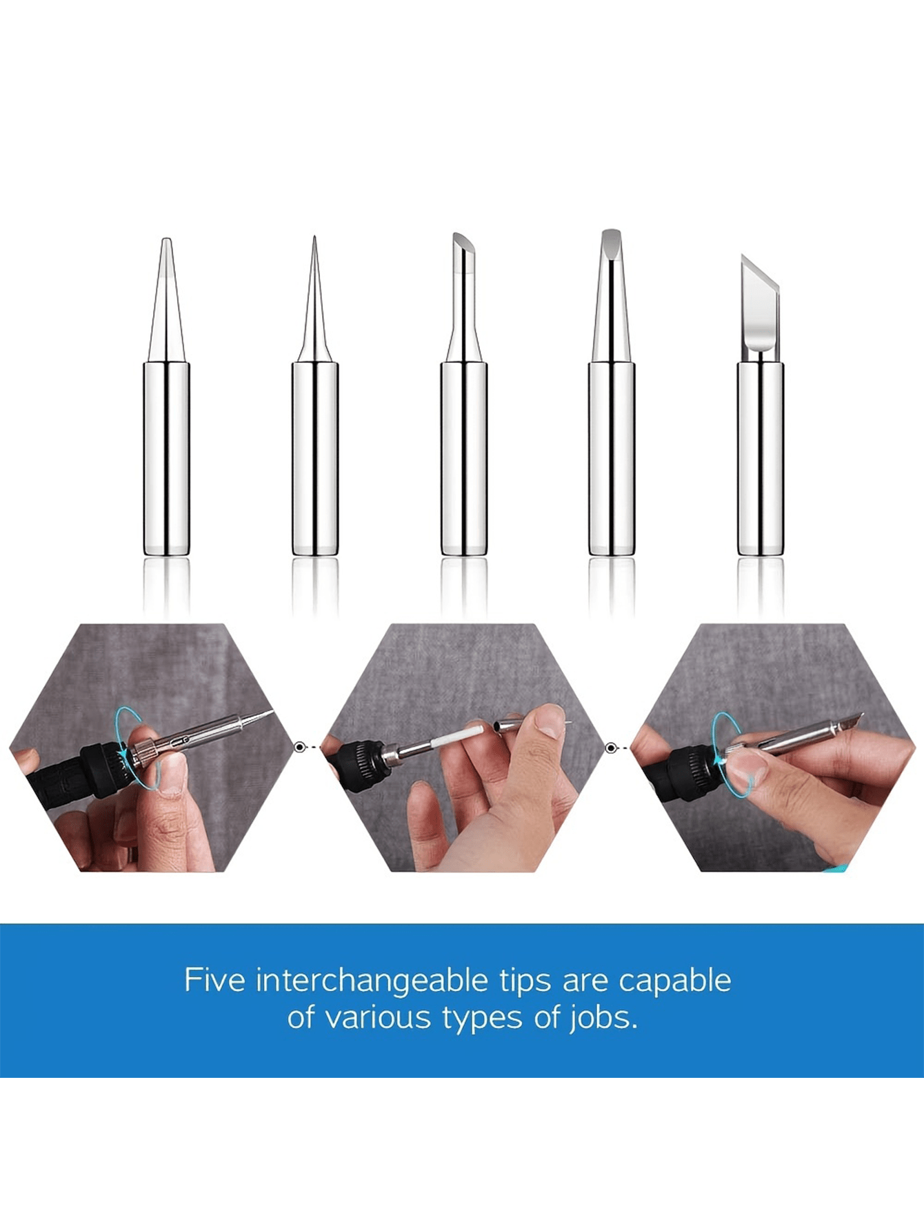 Soldering Iron Kit, 60W Soldering Gun with Adjustable Temperature ...