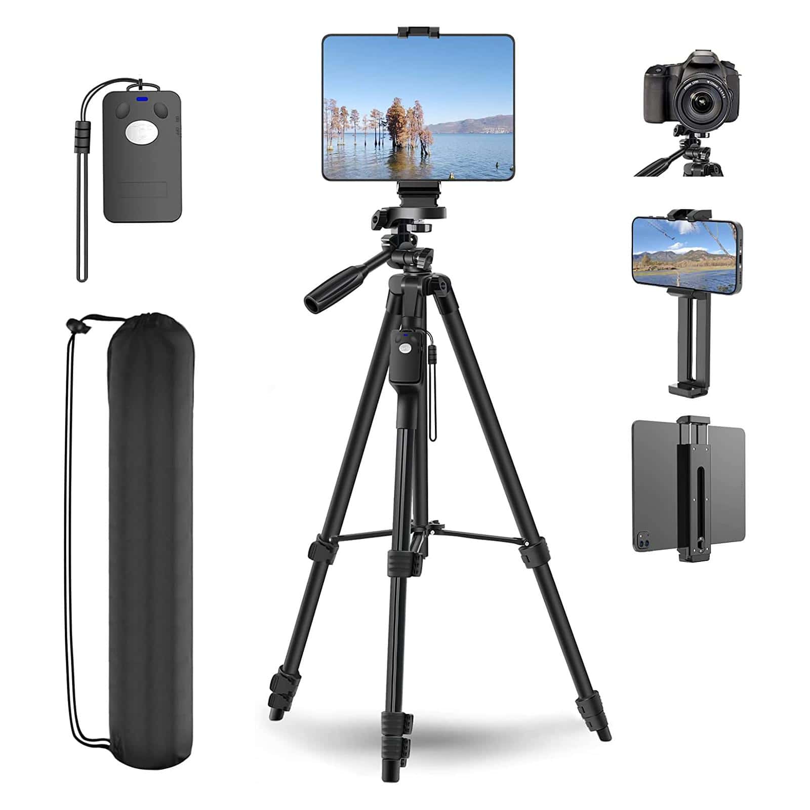 TONEOF IPC 63" Phone Tripod Stand For 4"-13" Phone & Tablet, Ipad Stand ...