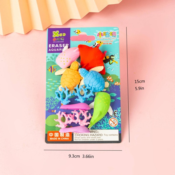 7pcs Marine Life Shaped Eraser, Cute Portable Multi-purpose Pencil ...