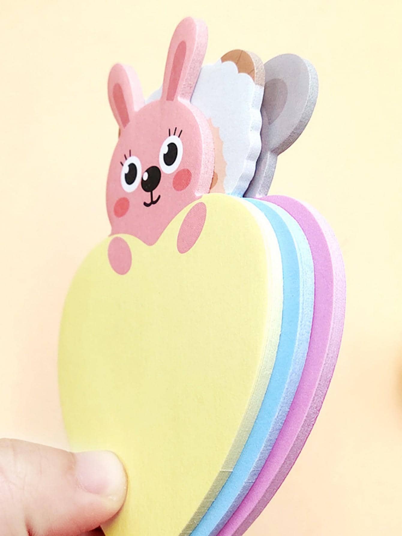 5 Packs Cartoon Animal Shaped Sticky Notes For Students Memo Office ...