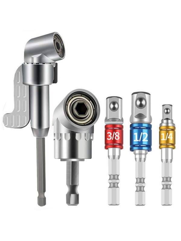 1set Silver 105 Degree Right Angle Drill Adapter Hex Shank Screwdriver Angled Bit Holder | SHEIN USA