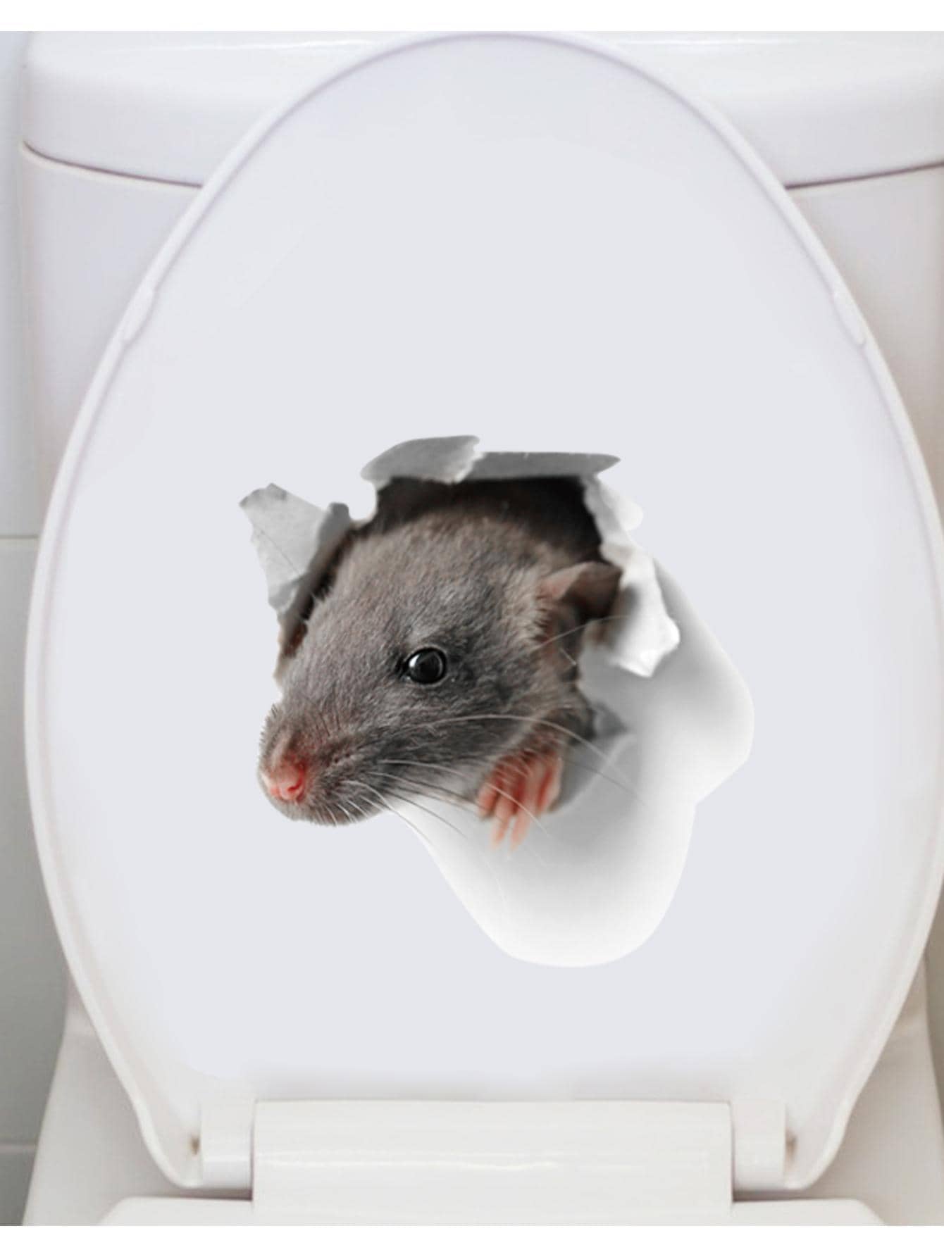 Realistic 3D Mouse Wall Sticker For Toilet Covering Dirty Walls Or ...