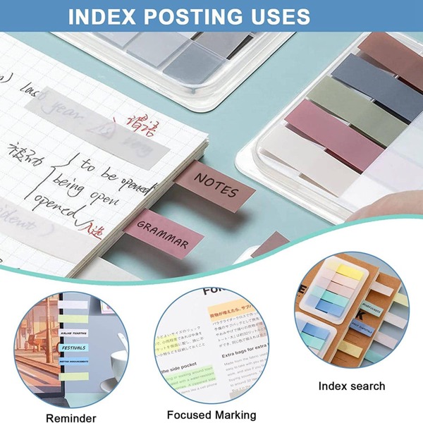1box Mixed Color Index Sticky Note, Modern Multi-purpose Index Tab For ...