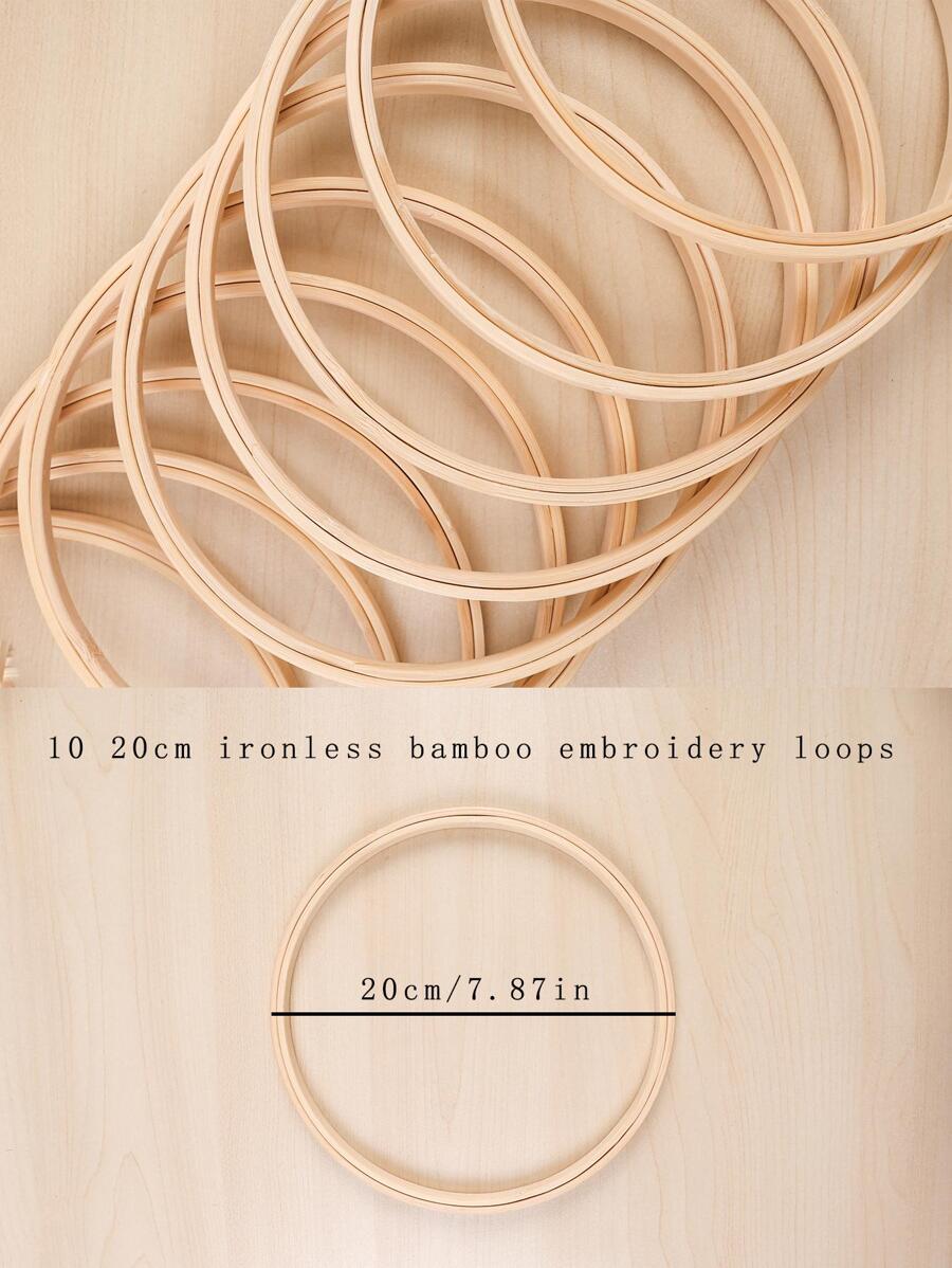 20cm Iron-Free Bamboo Embroidery Hoops, 10pcs/Set (Cross-Stitch DIY ...