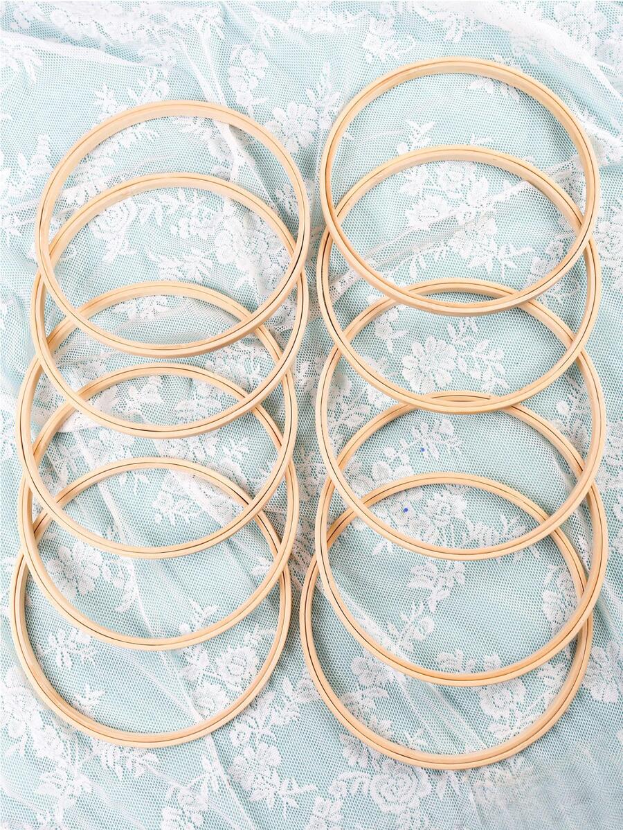 20cm Iron-Free Bamboo Embroidery Hoops, 10pcs/Set (Cross-Stitch DIY ...