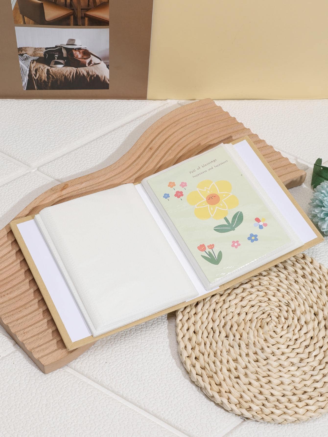 1pc Hollow Heart Photo Album, Letter Graphic Paper Photo Card Case For ...