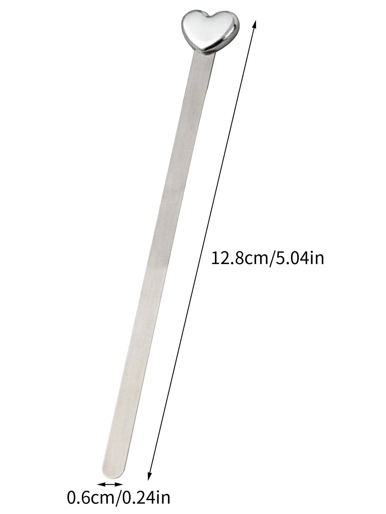 1pc Stainless Steel Bookmark, Silver Creative Heart Shaped Bookmark For ...
