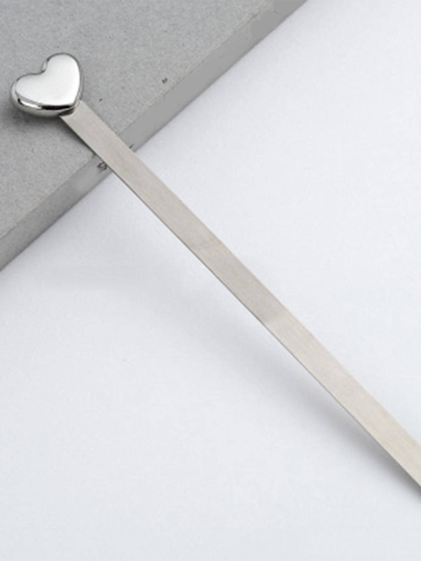 1pc Stainless Steel Bookmark, Silver Creative Heart Shaped Bookmark For ...