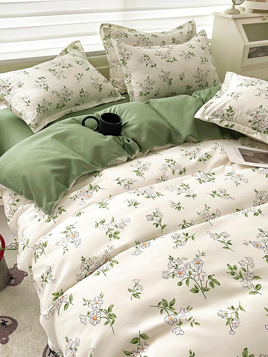 Floral Pattern Duvet Cover Without Filler, Cottagecore Fabric Quilt ...
