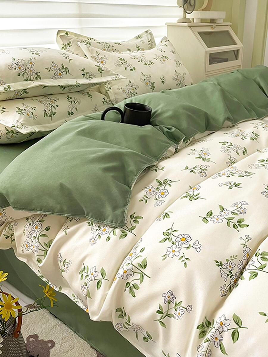 Floral Pattern Duvet Cover Without Filler, Cottagecore Fabric Quilt ...