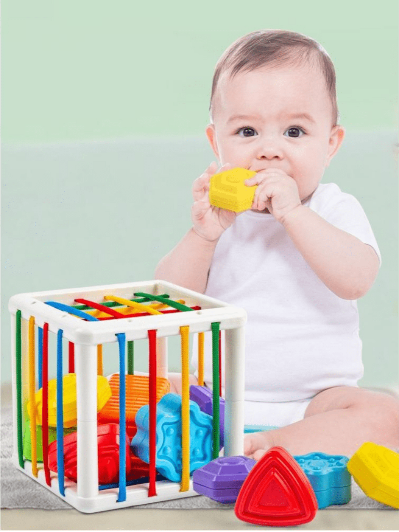 Baby Shape Sorter Toy Montessori Sensory Cube Sorting Toys Motor Skills ...