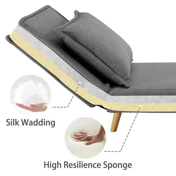 COZY Fabric Convertible Futon Chair with Wood Legs | SHEIN USA