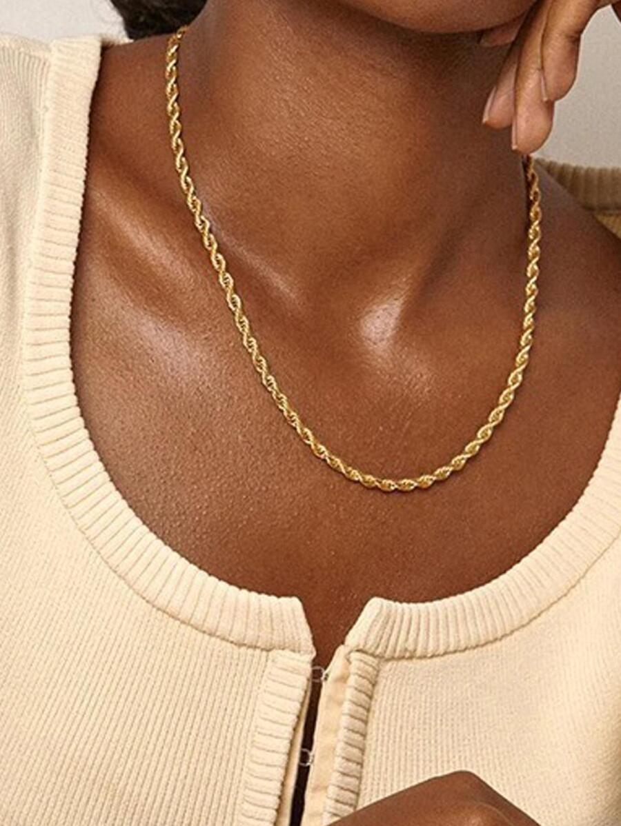 Minimalist Twist Chain Necklace | SHEIN USA