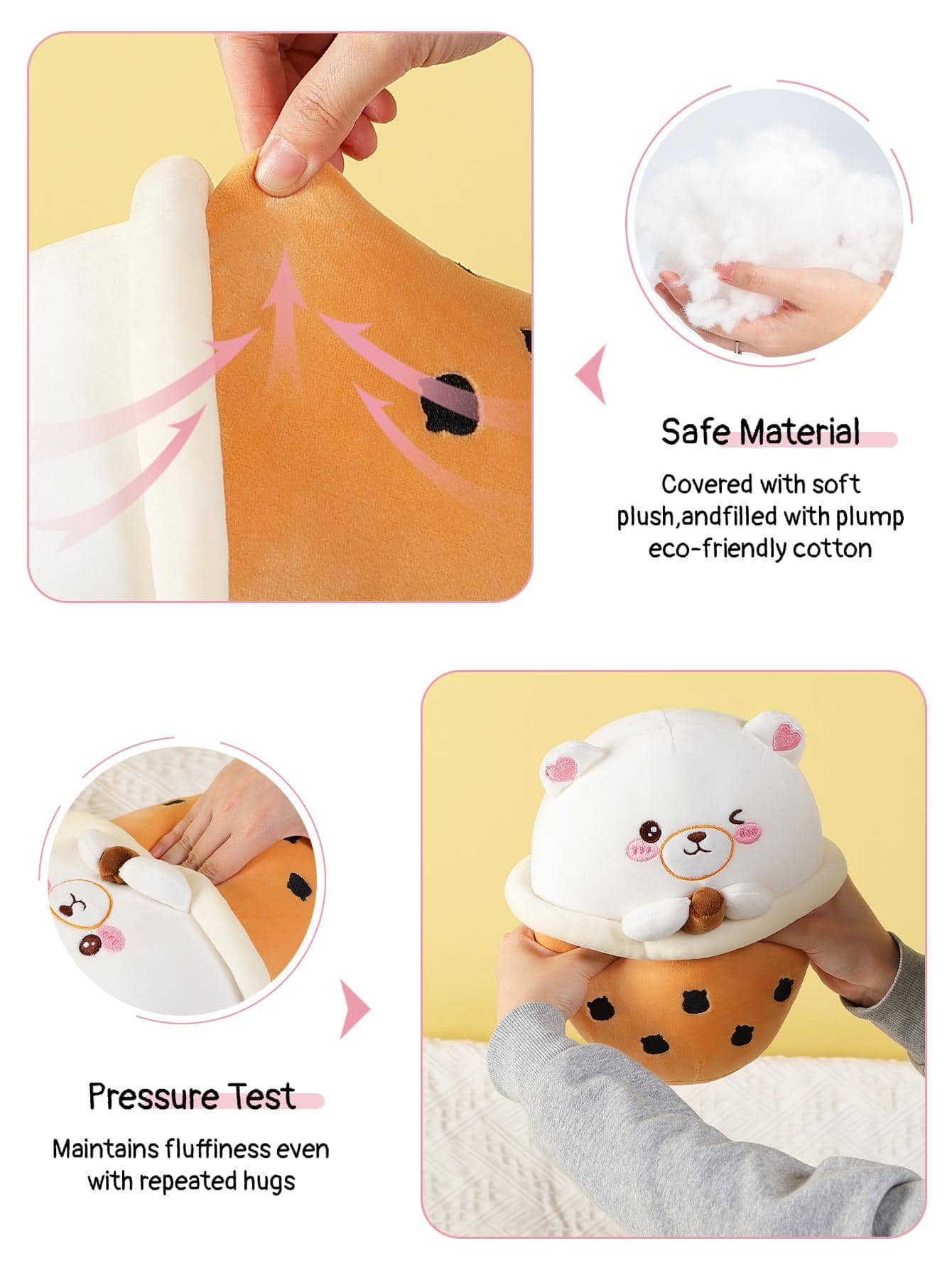 AIXINI Animal Panda Boba Plush 10 inch Bubble Tea Stuffed Animal Cute ...