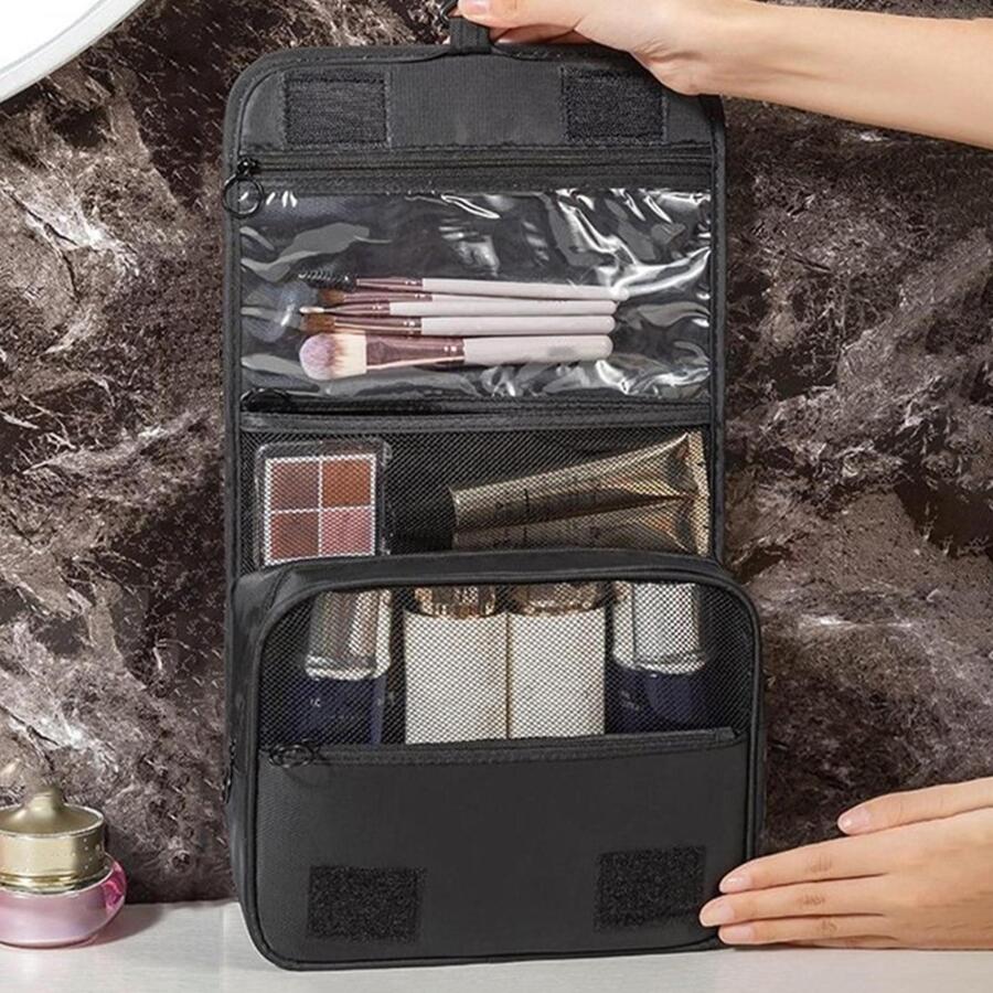 Hanging Travel Toiletry Bag With Hook Portable Folding Cosmetic Make Up ...