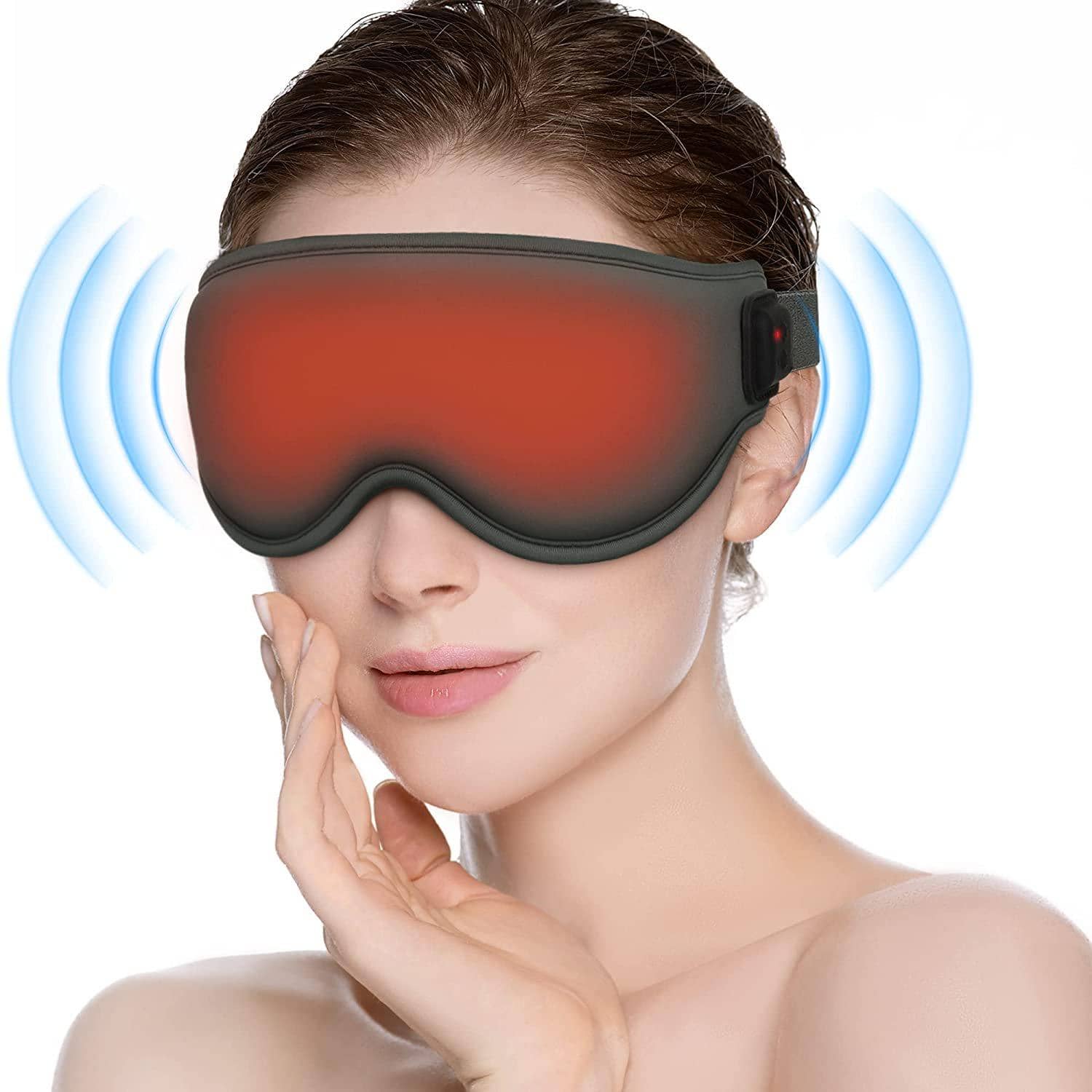 Medcursor Cordless Heated Eye Mask, Eye Heating Pad with Vibration, Eye ...