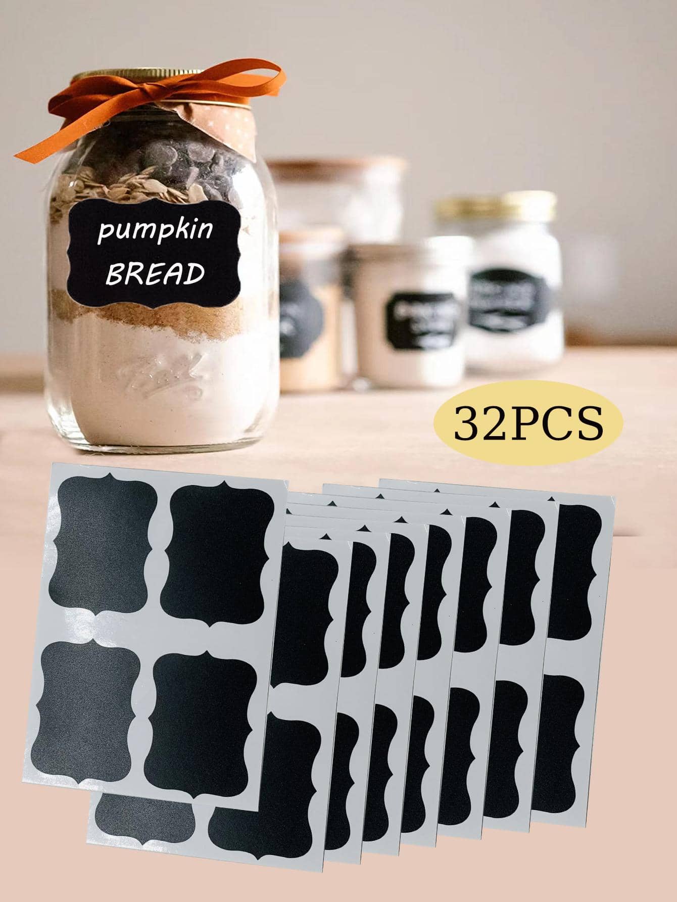 32pcs/set PVC Label Sticker, Minimalist Solid Color Writable ...