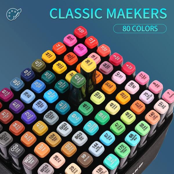 Alcohol Markers,24/48/60/80/120 Colors Dual Tip Permanent Art Markers ...