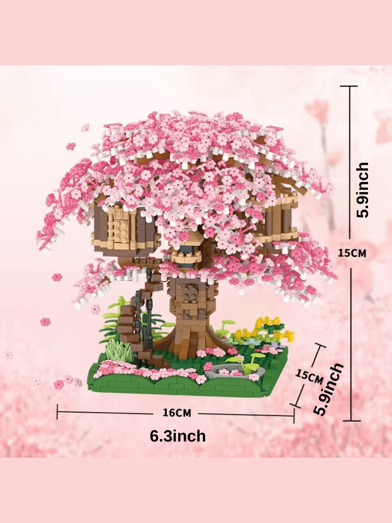 1set ABS Construction Brick, Creative Tree House Design Building Block ...