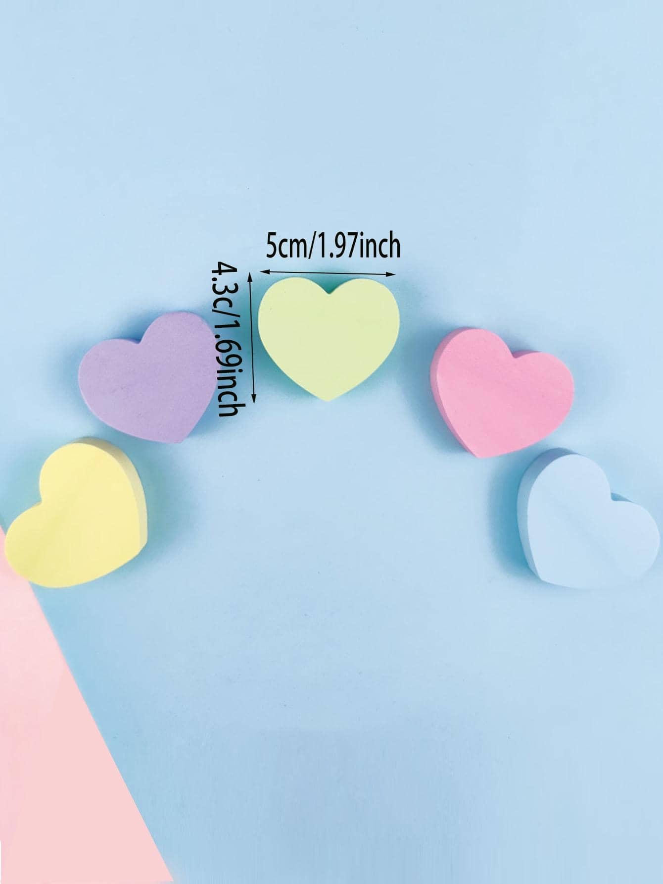 120pcs Mixed Color Heart Shaped Sticky Note, Creative Easy To Post ...