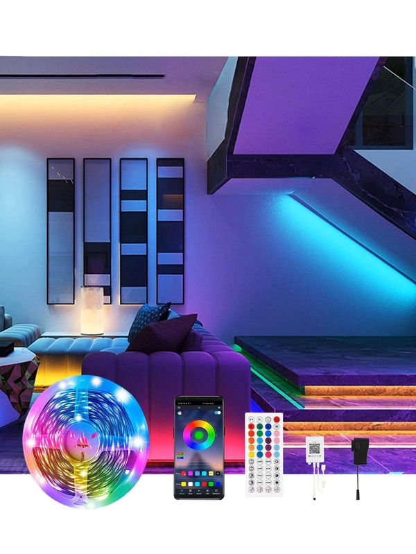 1pc 10/15/20/30/40M RGB LED Strip Light Music Sync Color Changing LED ...