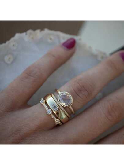 4pcs/set Rhinestone Decor Ring | SHEIN UK