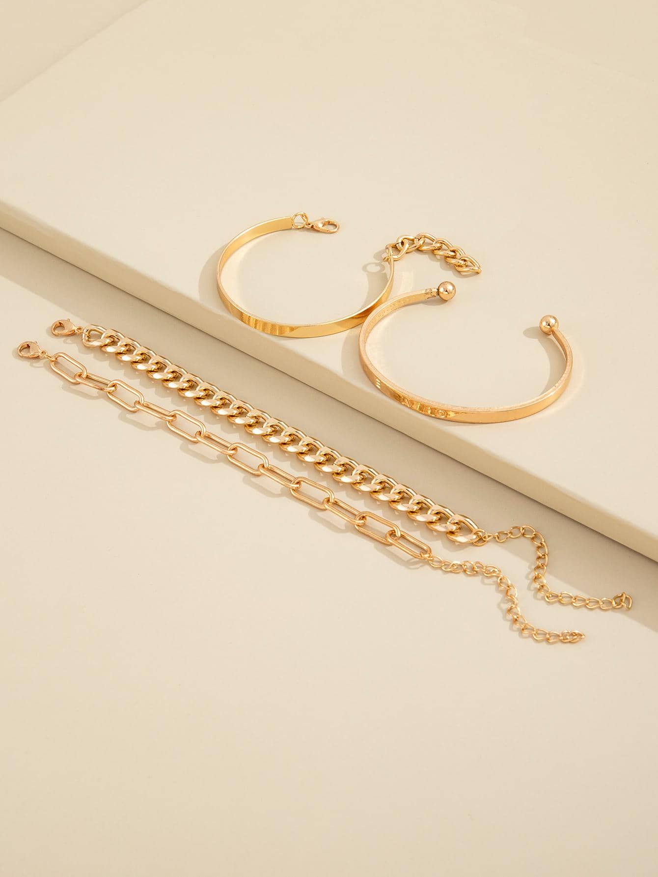 4pcs/set Minimalist Chain Bracelet | SHEIN USA