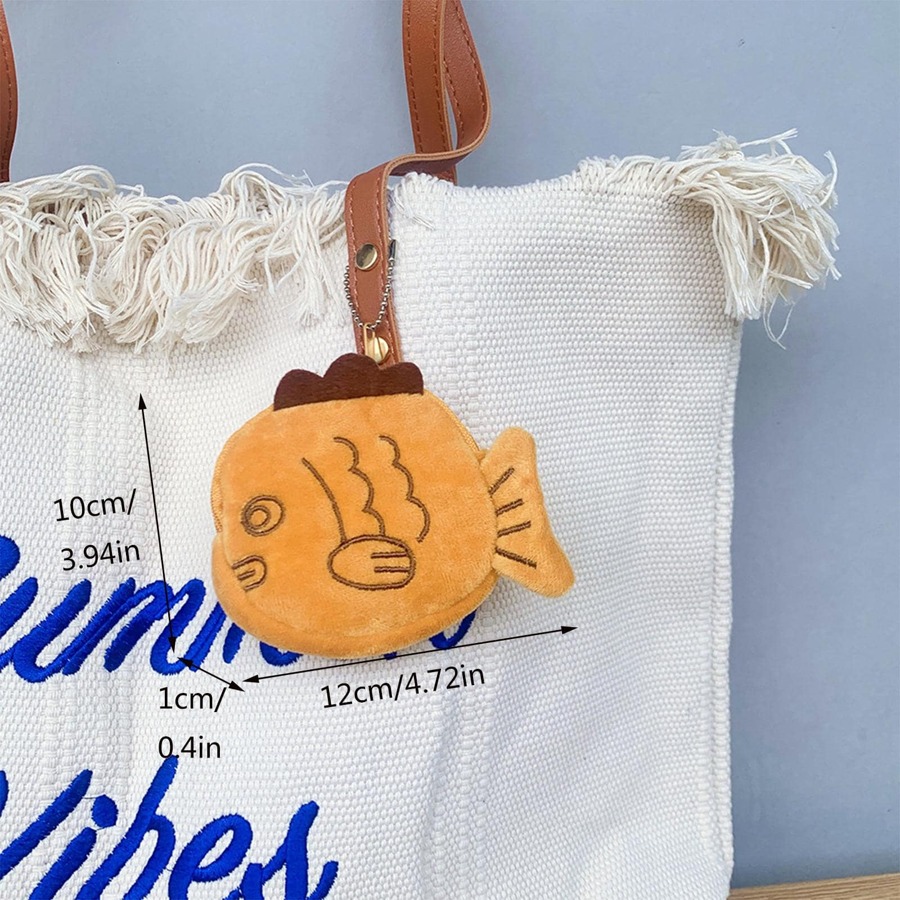 Mini Cute Fish Coin Purse Portable Plush Keychain Bag With Zipper Gifts ...
