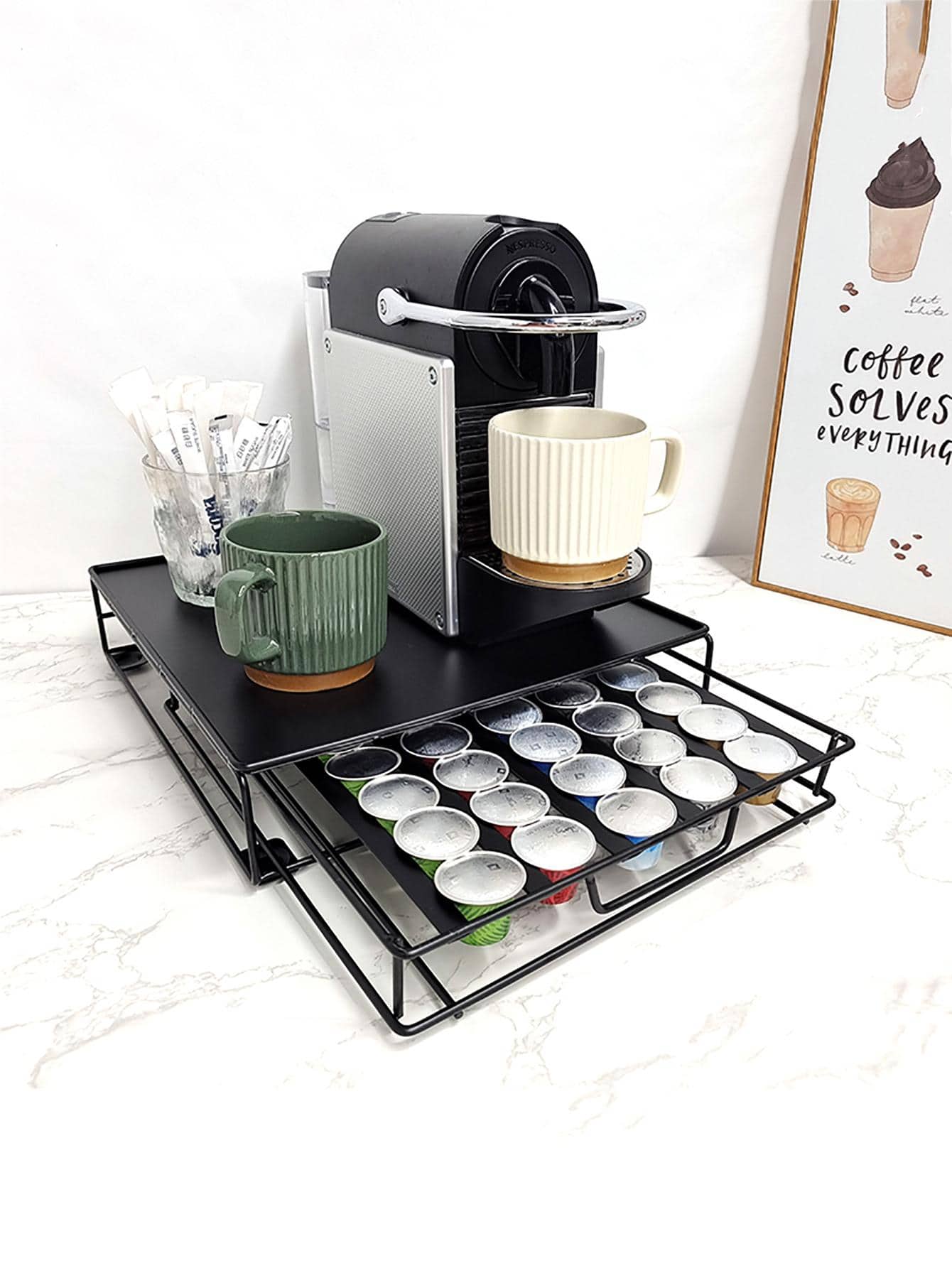 1pc Plain Capsule Coffee Storage Rack
