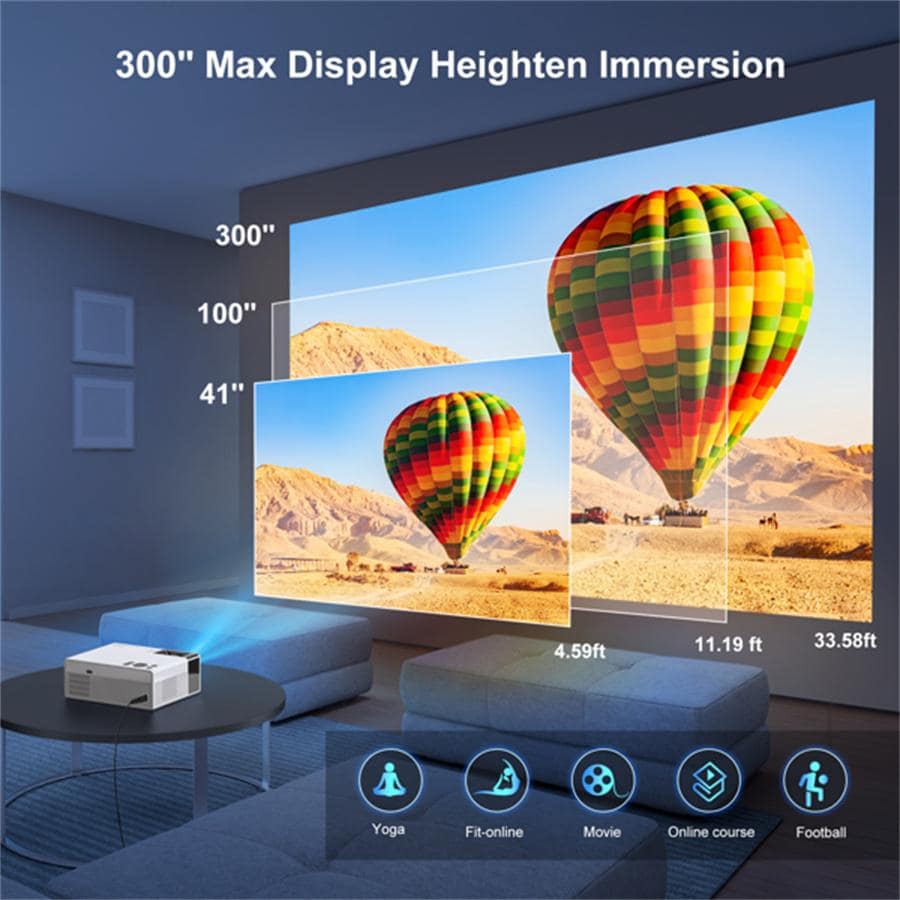 10000L Portable Projector with WiFi, Bluetooth, and 5G Support for ...