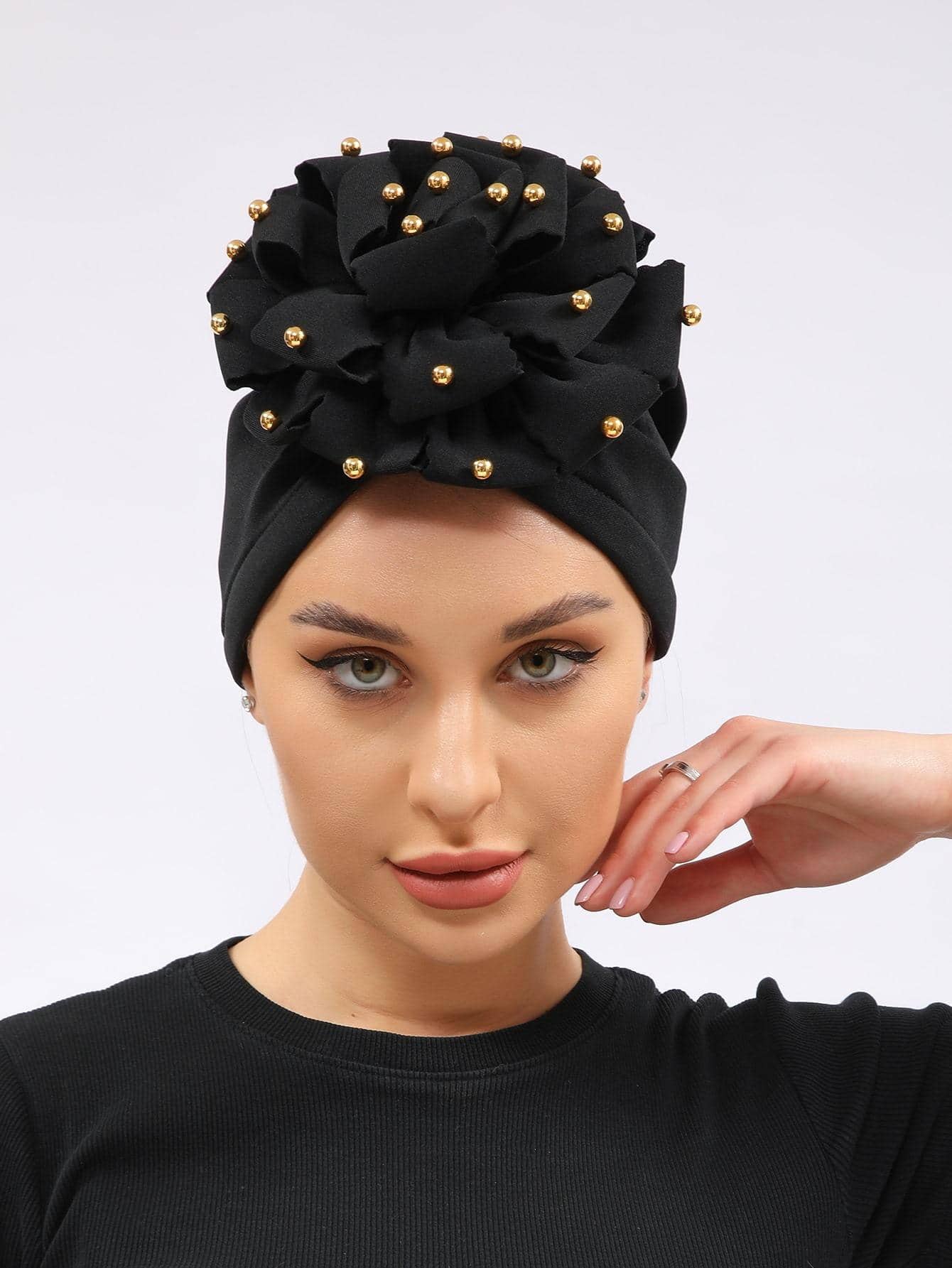 Women Flower & Bead Decor Fashionable Head Wrap For Home | SHEIN UK