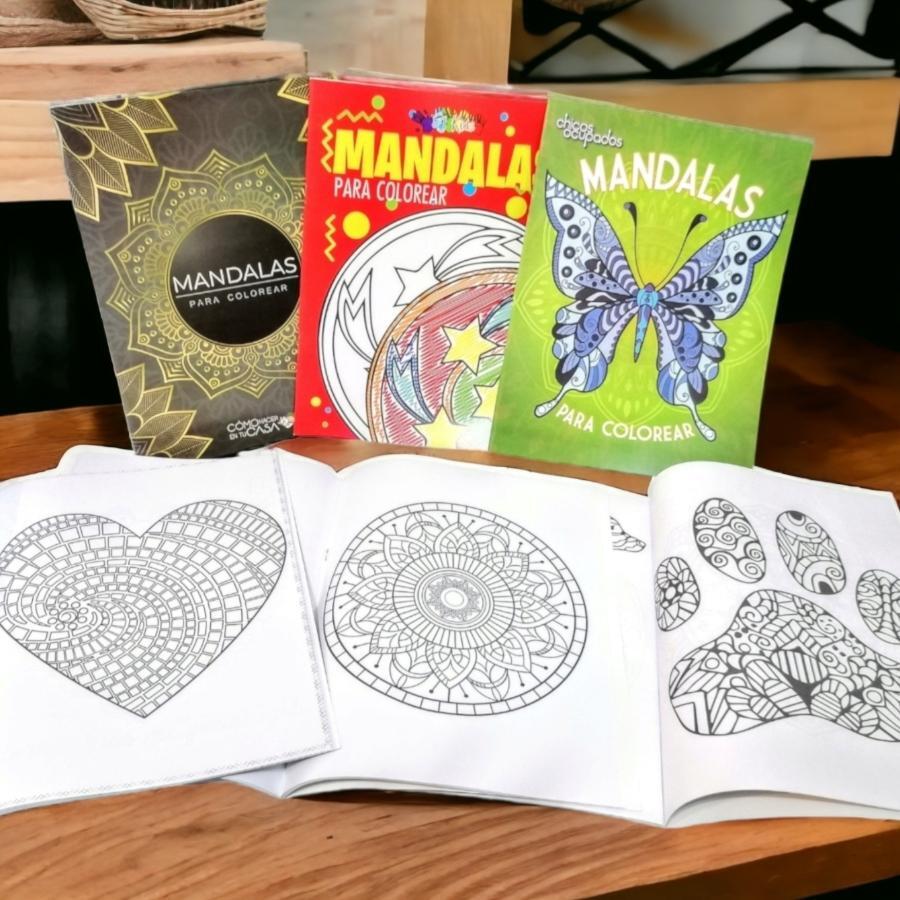Set 10 Coloring Books With Mandala Pattern For Children And Adults ...