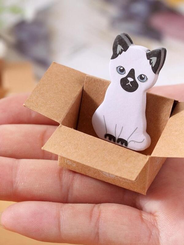 1pc Random Cartoon Cat Shaped Sticky Note, Creative Easy To Post Sticky ...