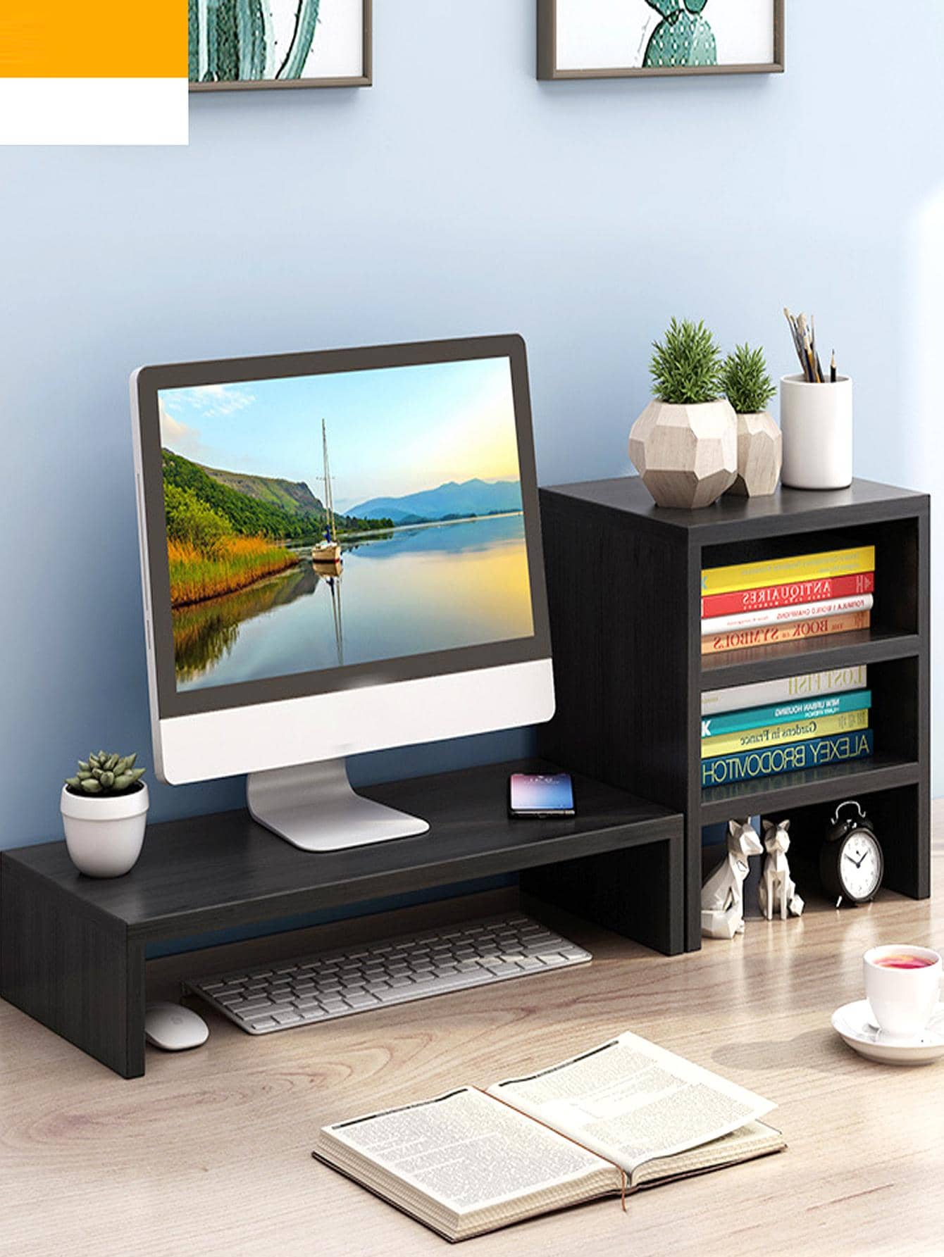 1pc Solid Color Desktop Computer Increased Rack, Minimalist ...