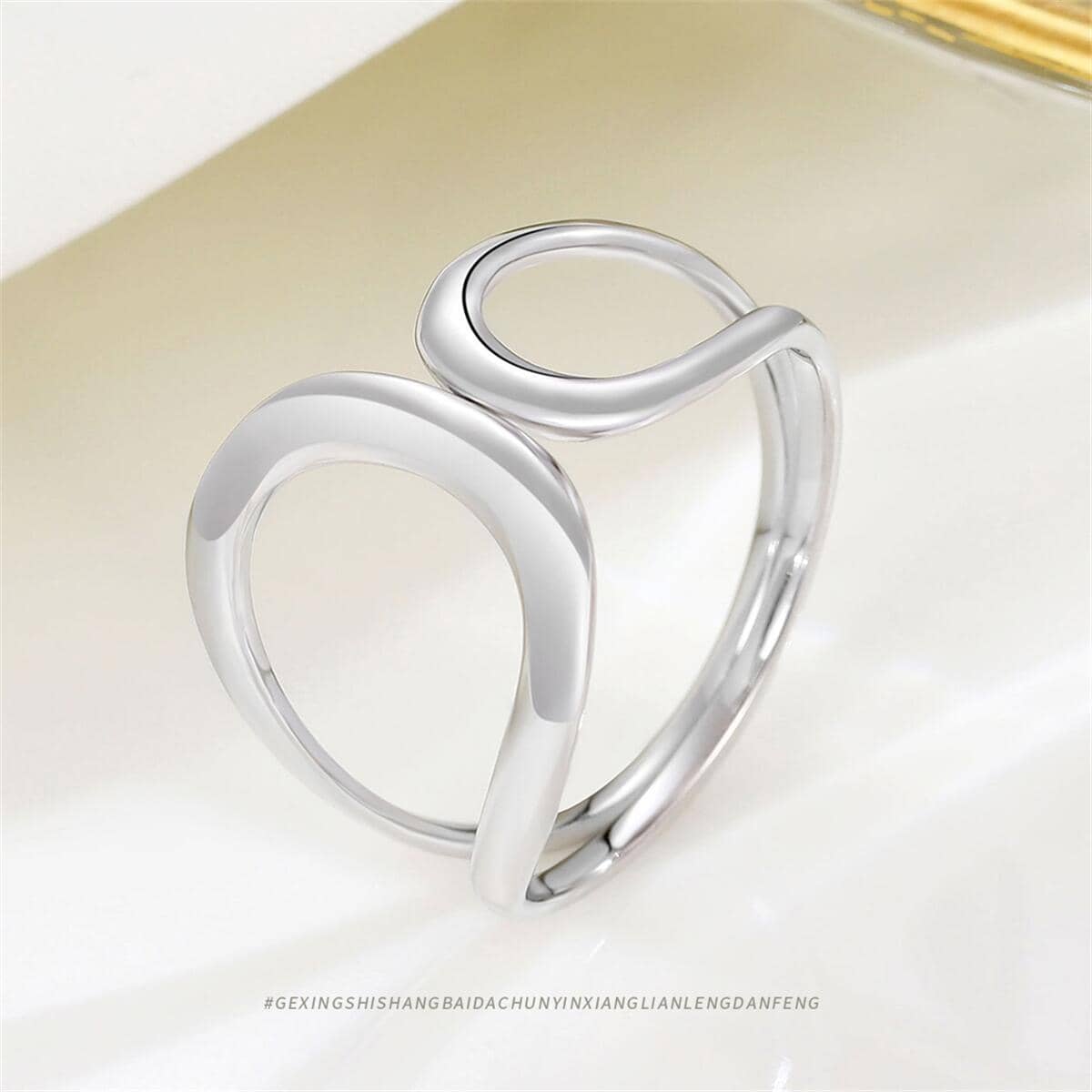 Structured Sterling Silver Cuff Ring | SHEIN USA