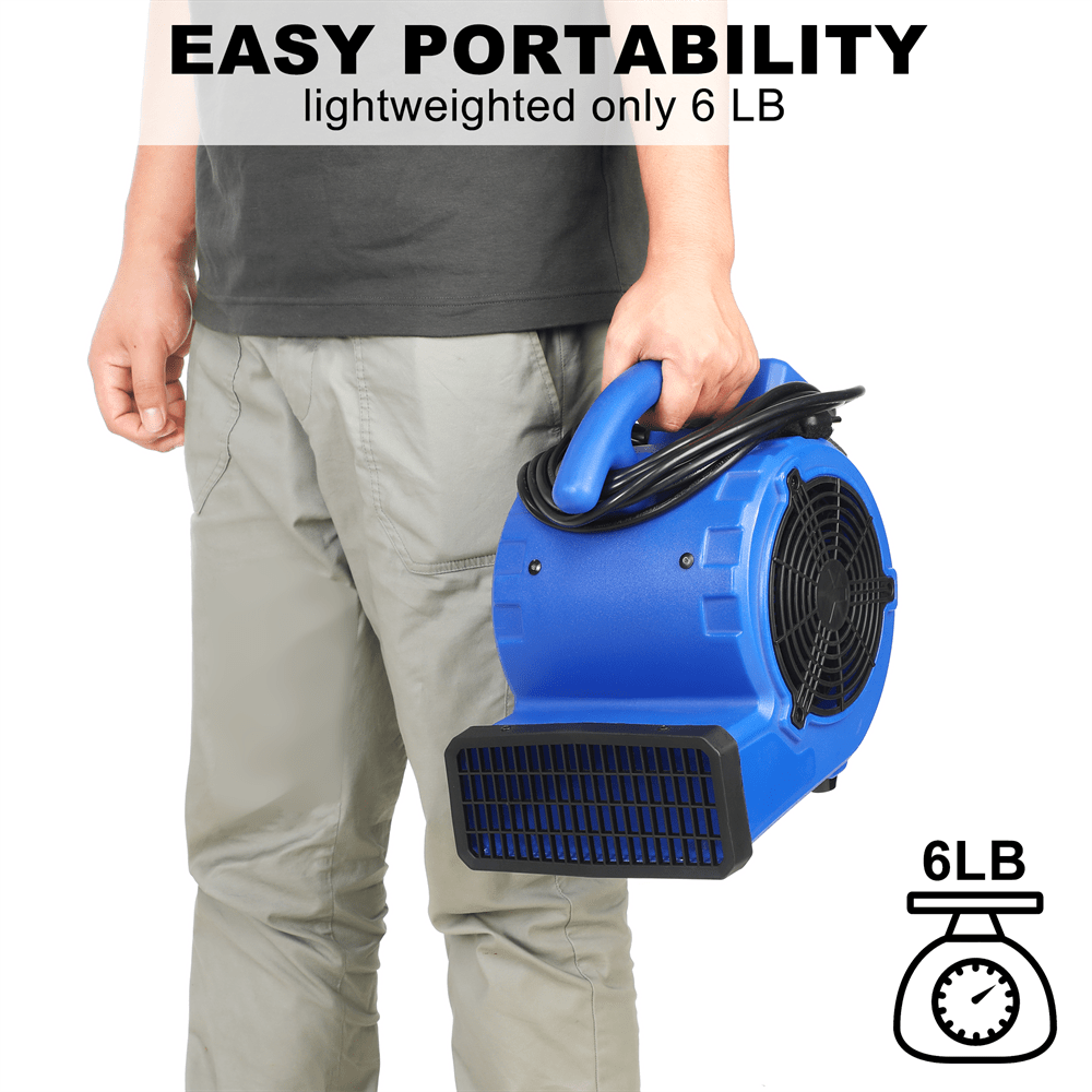 Simple Deluxe Air Mover, 305 CFM Mini Floor Blower Fan for Water Damage ...