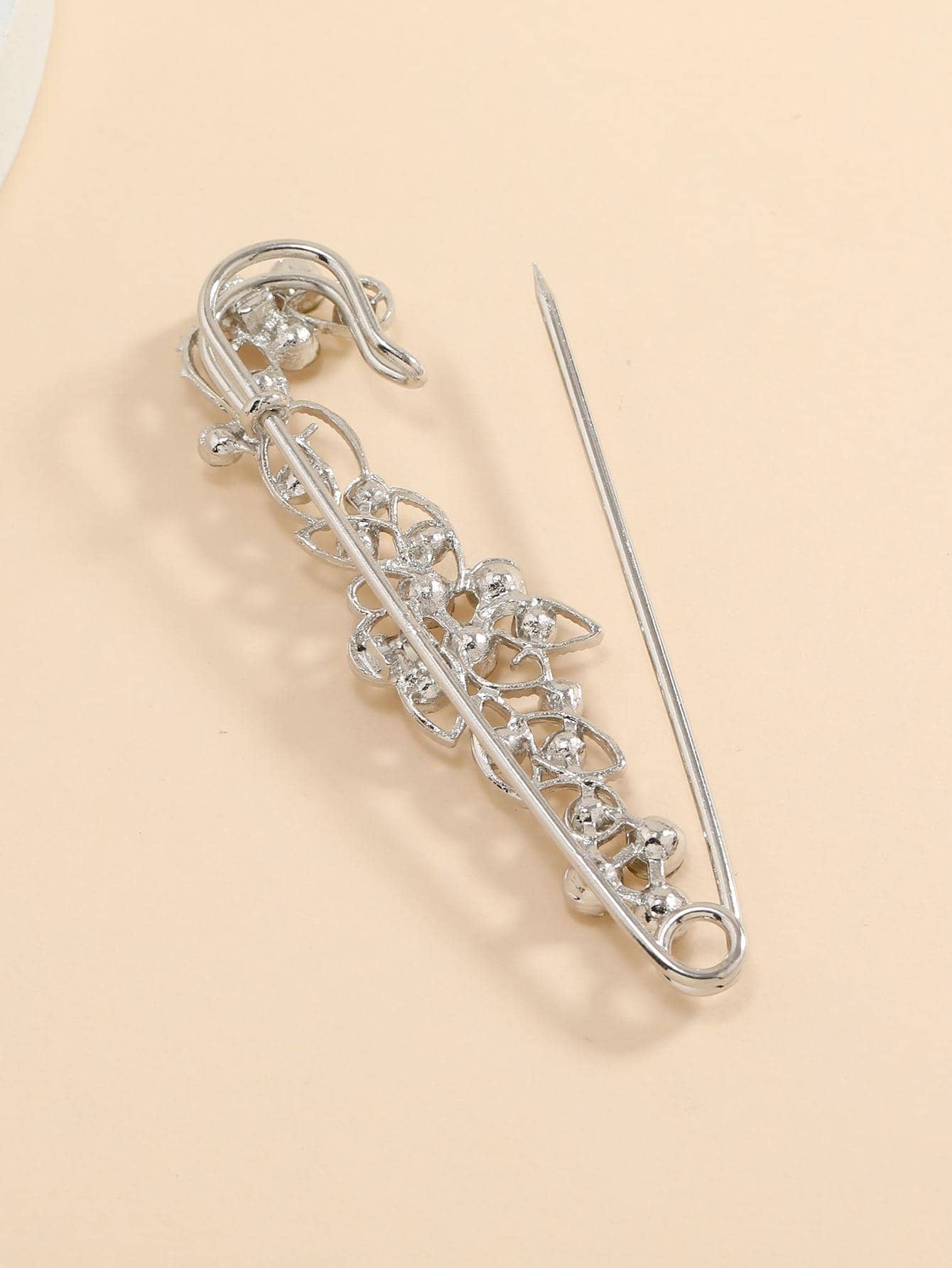 Rhinestone Decor Safety Pin Design Brooch | SHEIN USA