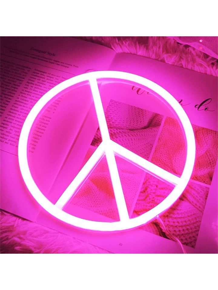 Neon Purple Peace Sign