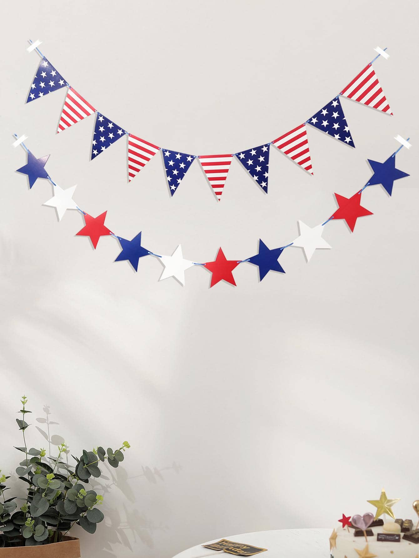 2pcs Independence Day Star Pattern Pull Flag | SHEIN USA