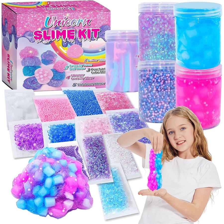 Unicorn Slime Kit for Girls 4-12,Supplies Makes Butter Slime,Candy ...