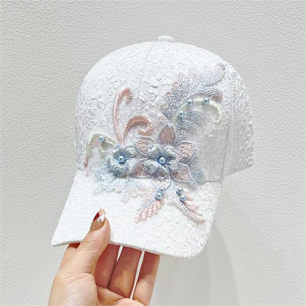 Flower Embroidered Bead Decor Baseball Cap | SHEIN USA