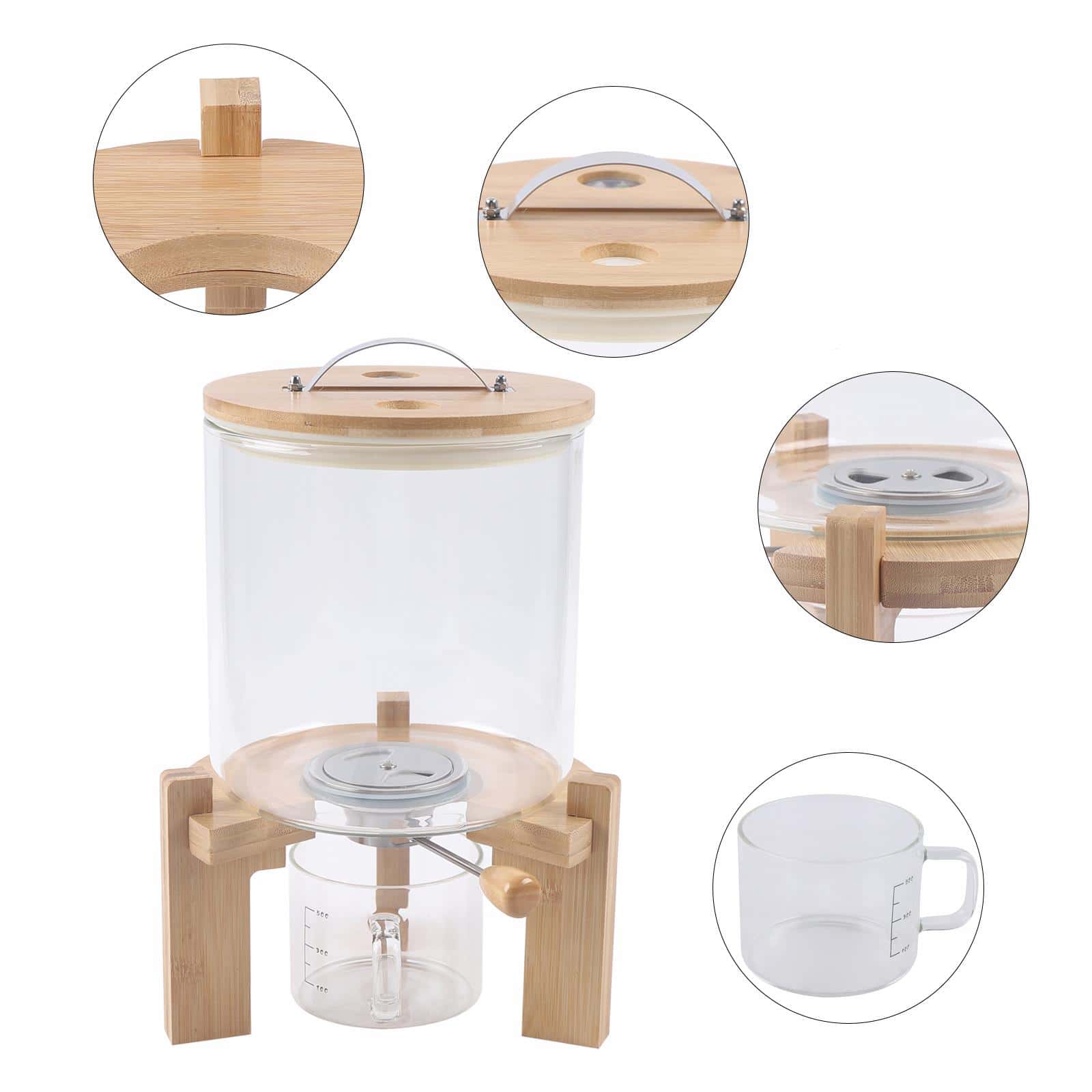 5L Rice Dispenser, an Elegant Glass Coffee Bean Dispenser, Rice ...